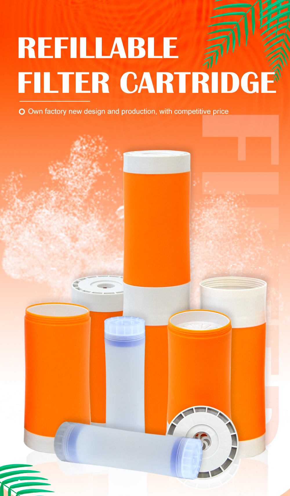 Refillable Activated Carbon Water Filter Cartridge - Buy refillable ...